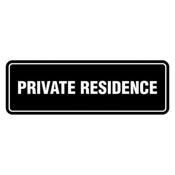 Signs ByLita Standard Private Residence Sign (Black) - Medium - Walmart.com