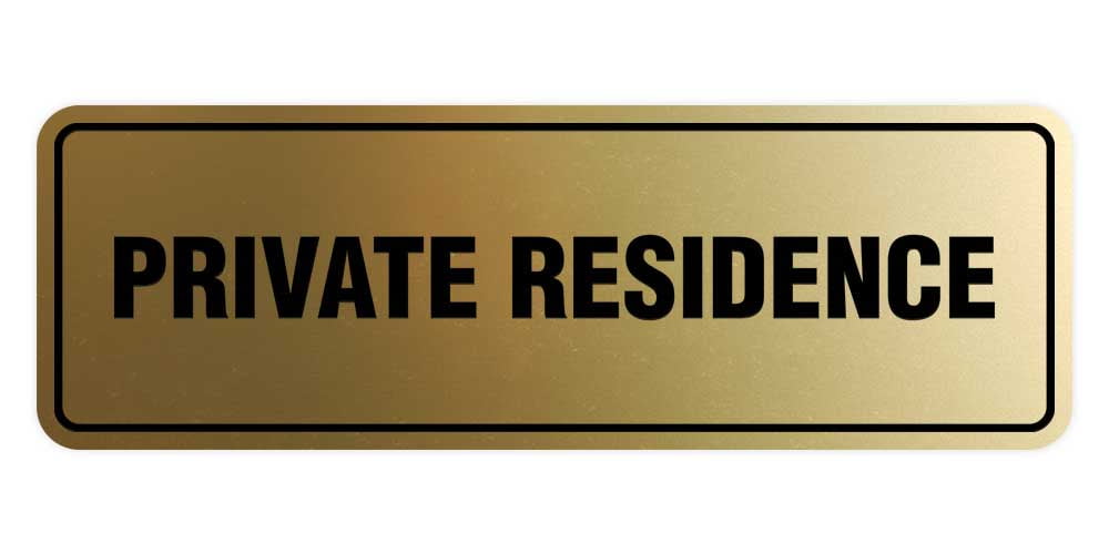 Signs ByLita Standard Private Residence Sign (Brushed Gold) - Large ...