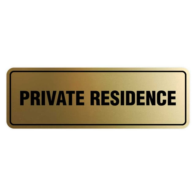 Signs ByLita Standard Private Residence Sign (Brushed Gold) - Large ...