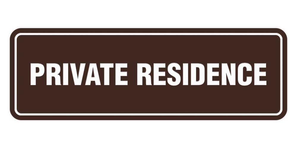 Signs ByLita Standard Private Residence Sign (Dark Brown) - Large ...