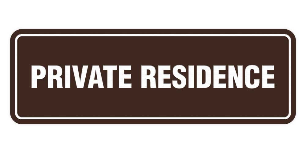 Signs ByLita Standard Private Residence Sign (Dark Brown) - Small ...