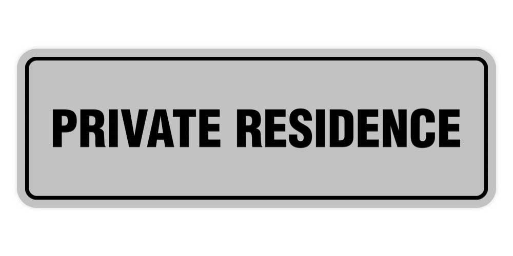 Signs ByLita Standard Private Residence Sign (Lt Gray) - Medium ...