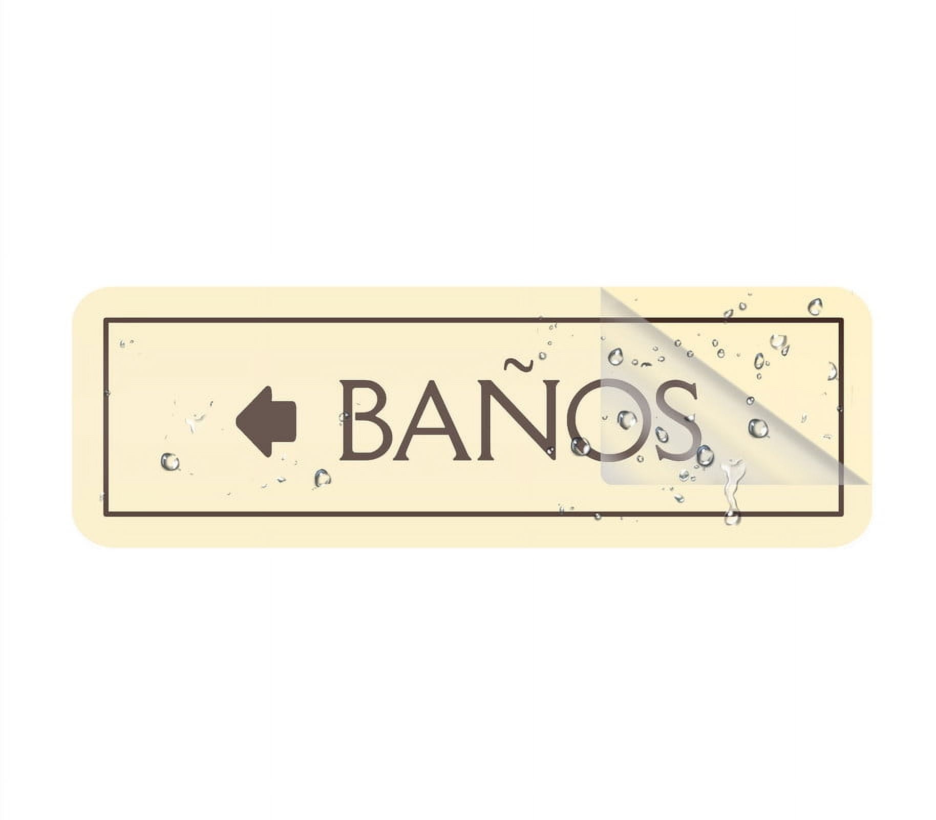 Signs Bylita Basic Baños Left Arrow Directional Wall Or Door Sign ...