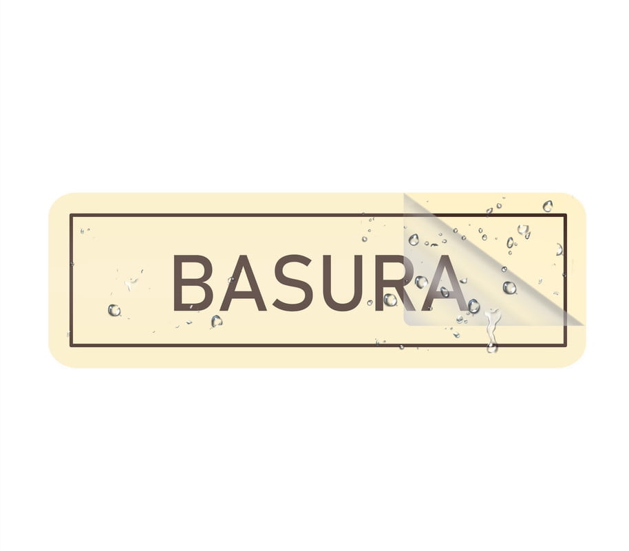 Signs Bylita Basic Basura Wall Or Door Sign Acrylic Plastic Sign 10"X3 ...