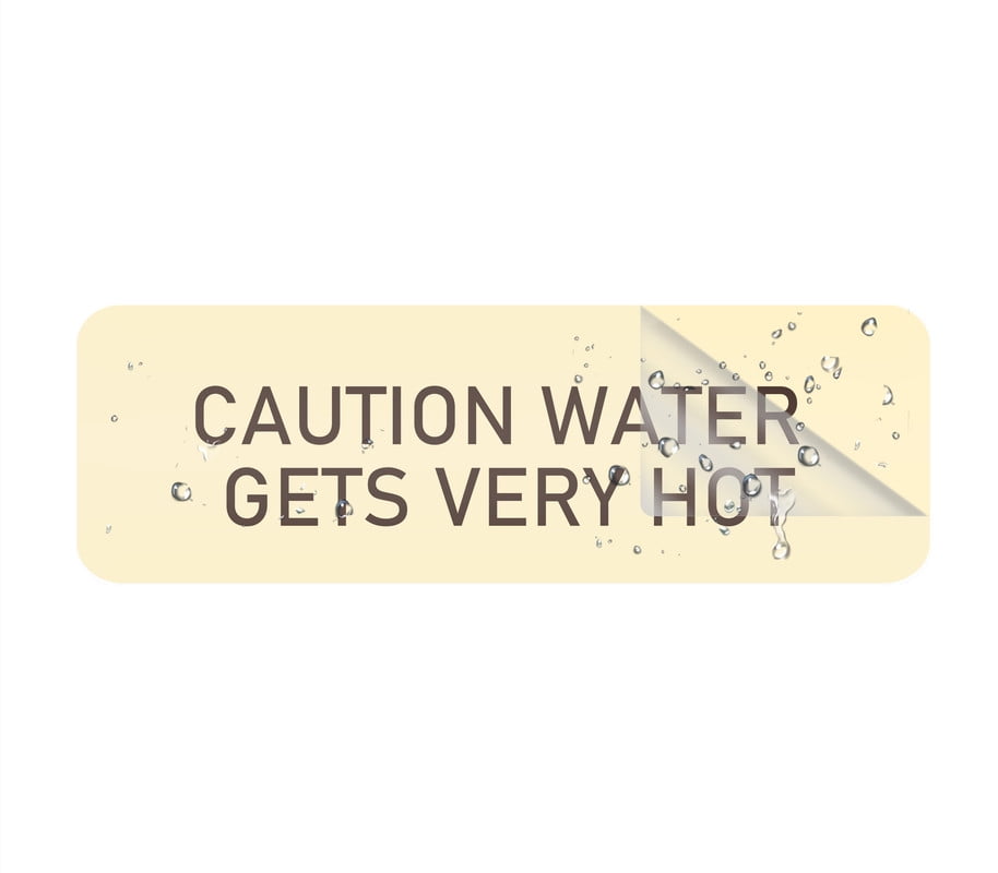 Signs Bylita Basic Caution Water Gets Very Hot Sign Laser-Engraved ...