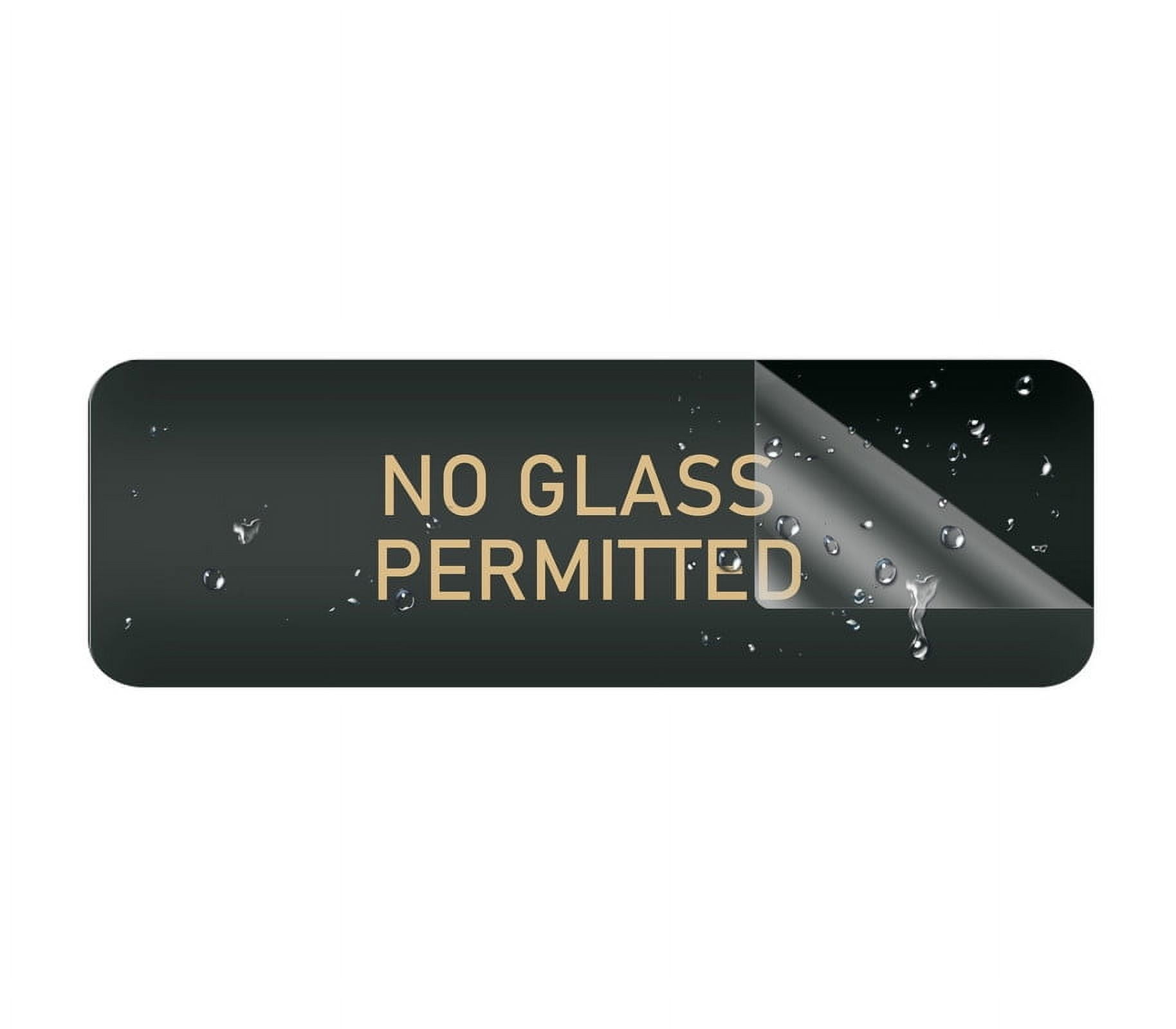 Signs Bylita Circle No Glass Permitted Sign Acrylic Plastic Sign -3X10 ...