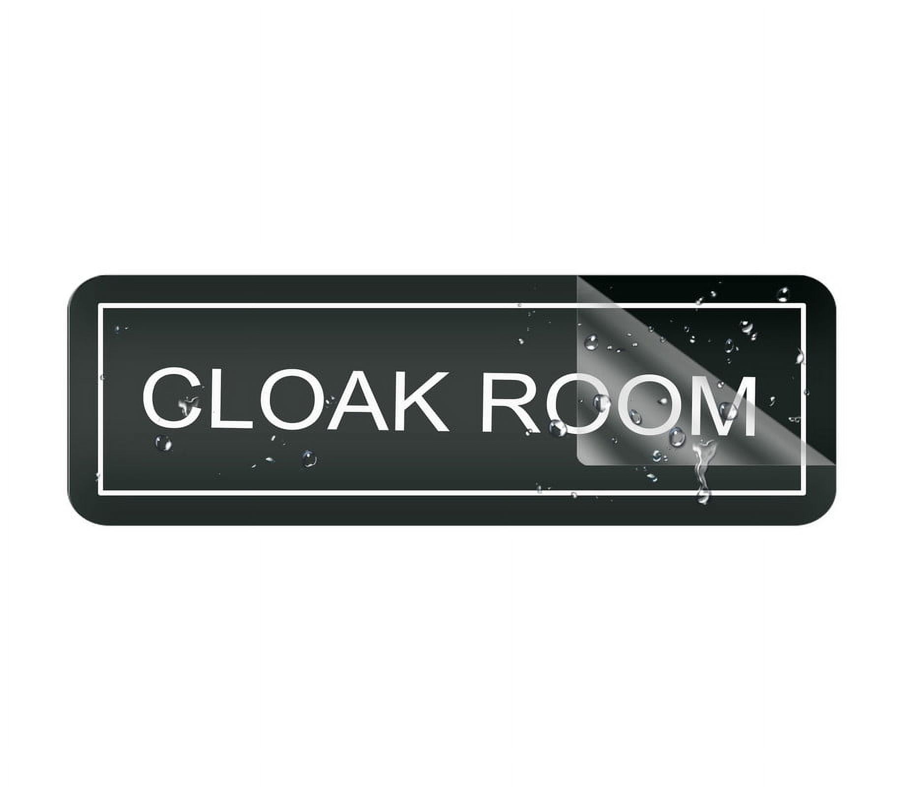 Signs Bylita Designer Cloak Room Sign Acrylic Plastic Sign 10"X3"- Self ...