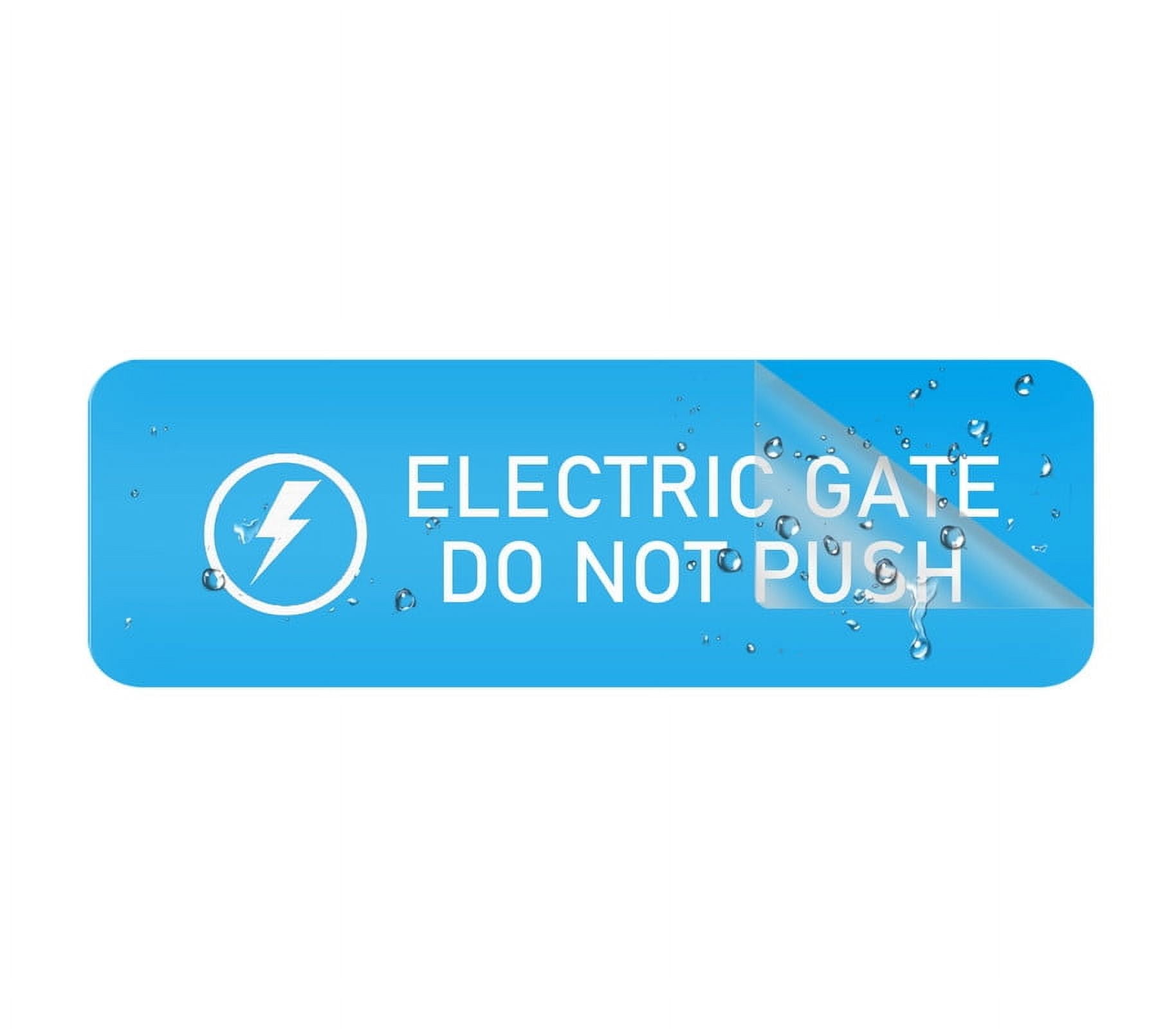 Signs Bylita Designer Electric Gate Do Not Push Wall Or Door Sign 10X3 ...