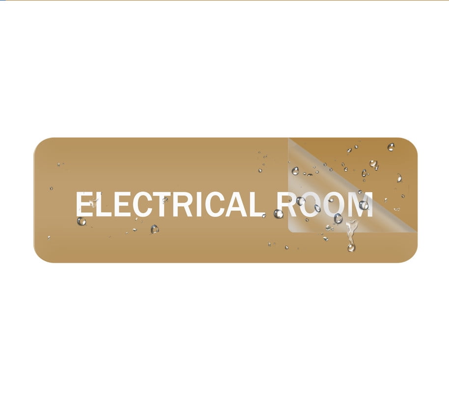 Signs Bylita Oval Electrical Room Sign Laser-Engraved Lettering Durable ...