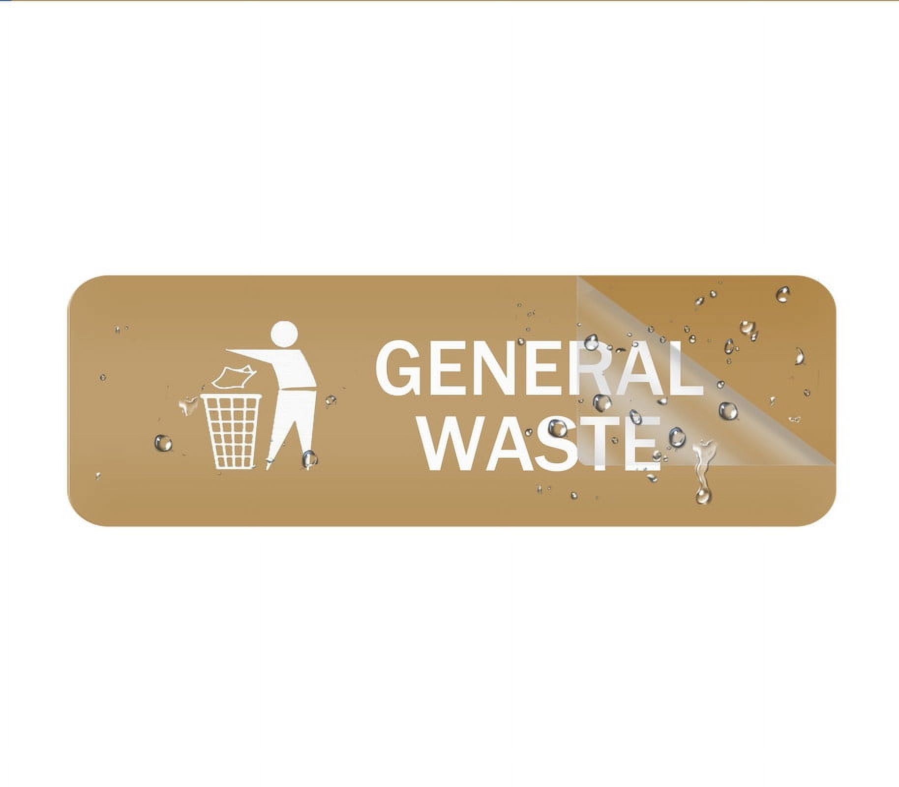 Signs Bylita Oval General Waste Sign Laser-Engraved Lettering Durable ...