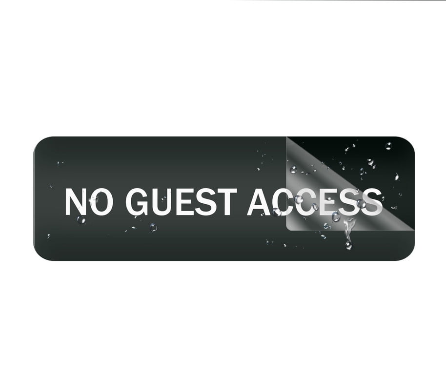 Signs Bylita Oval No Guest Access Sign Laser-Engraved Lettering Durable ...