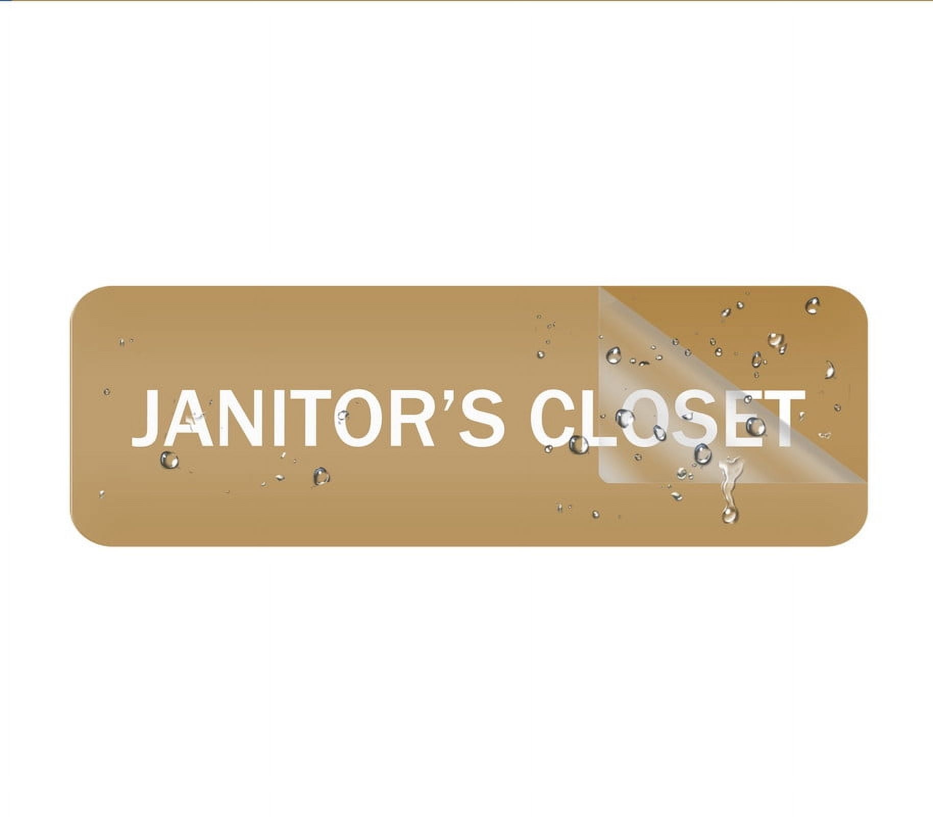 Signs Bylita Oval Janitor'S Closet Sign Laser-Engraved Lettering ...