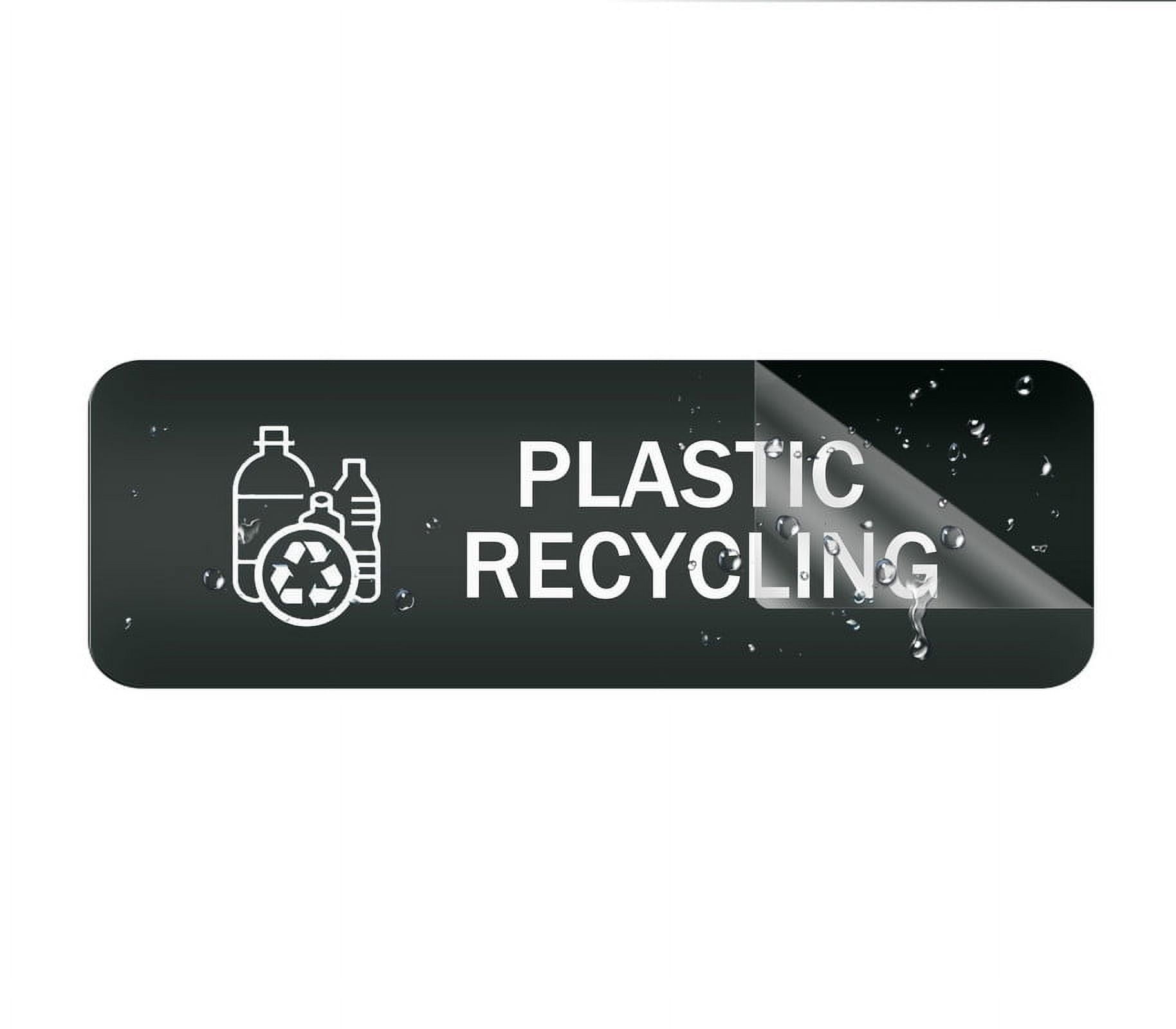 Signs Bylita Oval Plastic Recycling Sign Laser-Engraved Lettering ...
