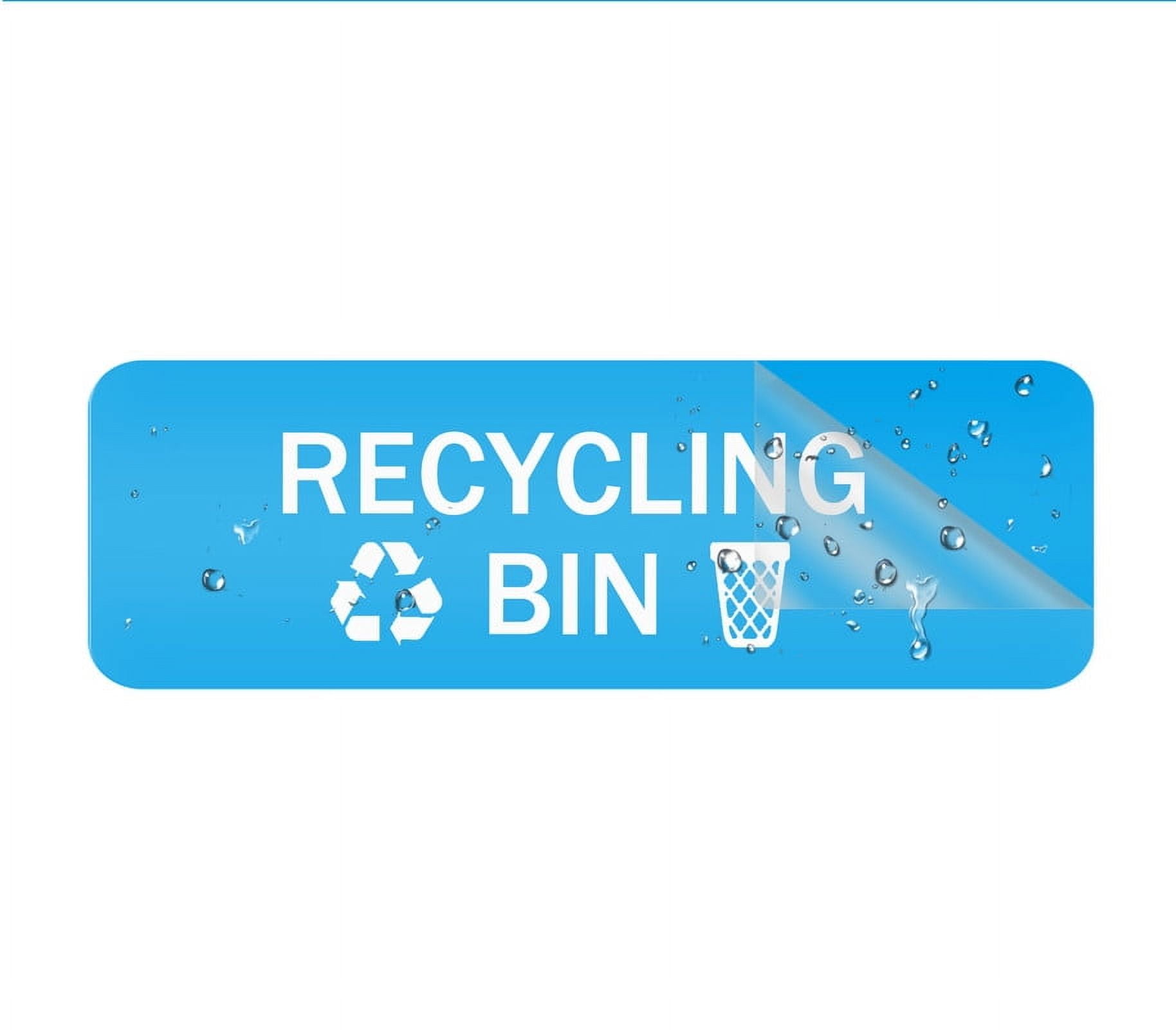 Signs Bylita Oval Recycling Bin Sign Laser-Engraved Lettering Durable ...