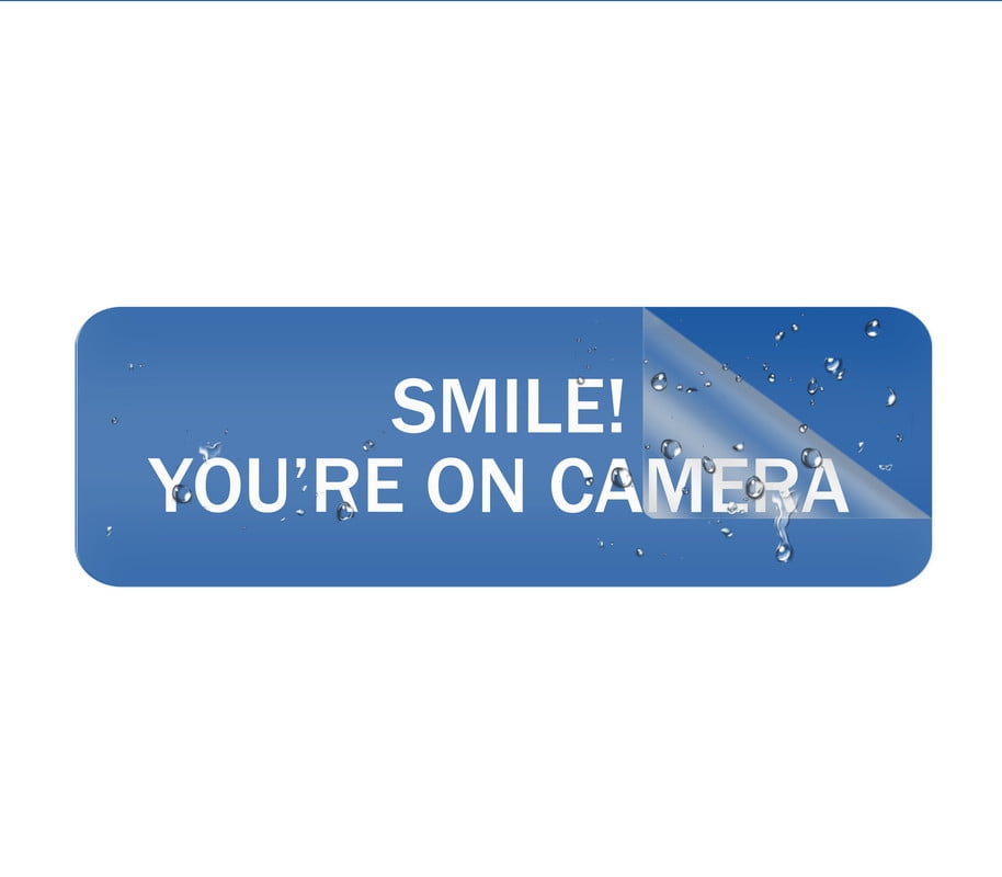 Signs Bylita Oval Smile You'Re On Camera Sign Laser-Engraved Lettering ...