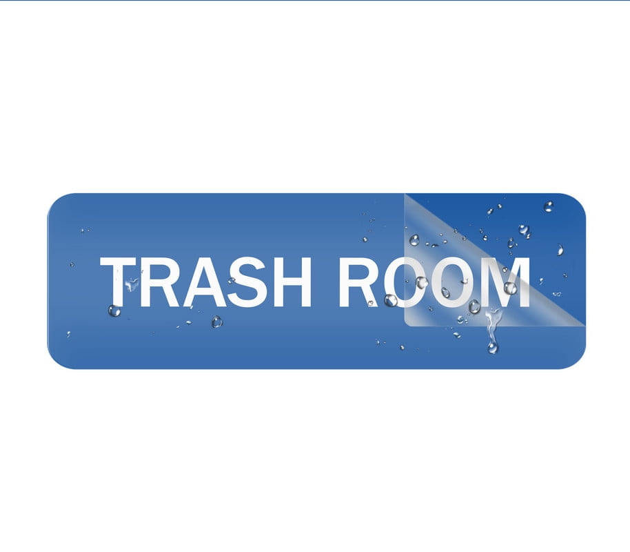 Signs Bylita Oval Trash Room Sign Laser-Engraved Lettering Durable Abs ...