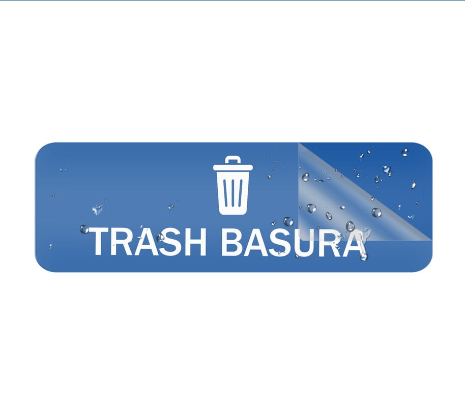 Signs Bylita Square Trash Basura Sign Easy Installation Durable ...