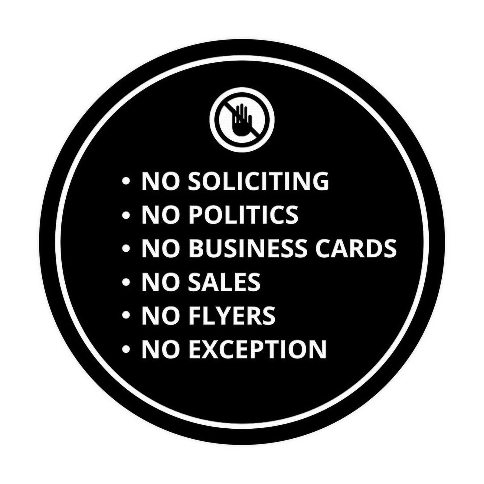 Signs Circle No Soliciting No Politics No Business Cards No Sales No ...