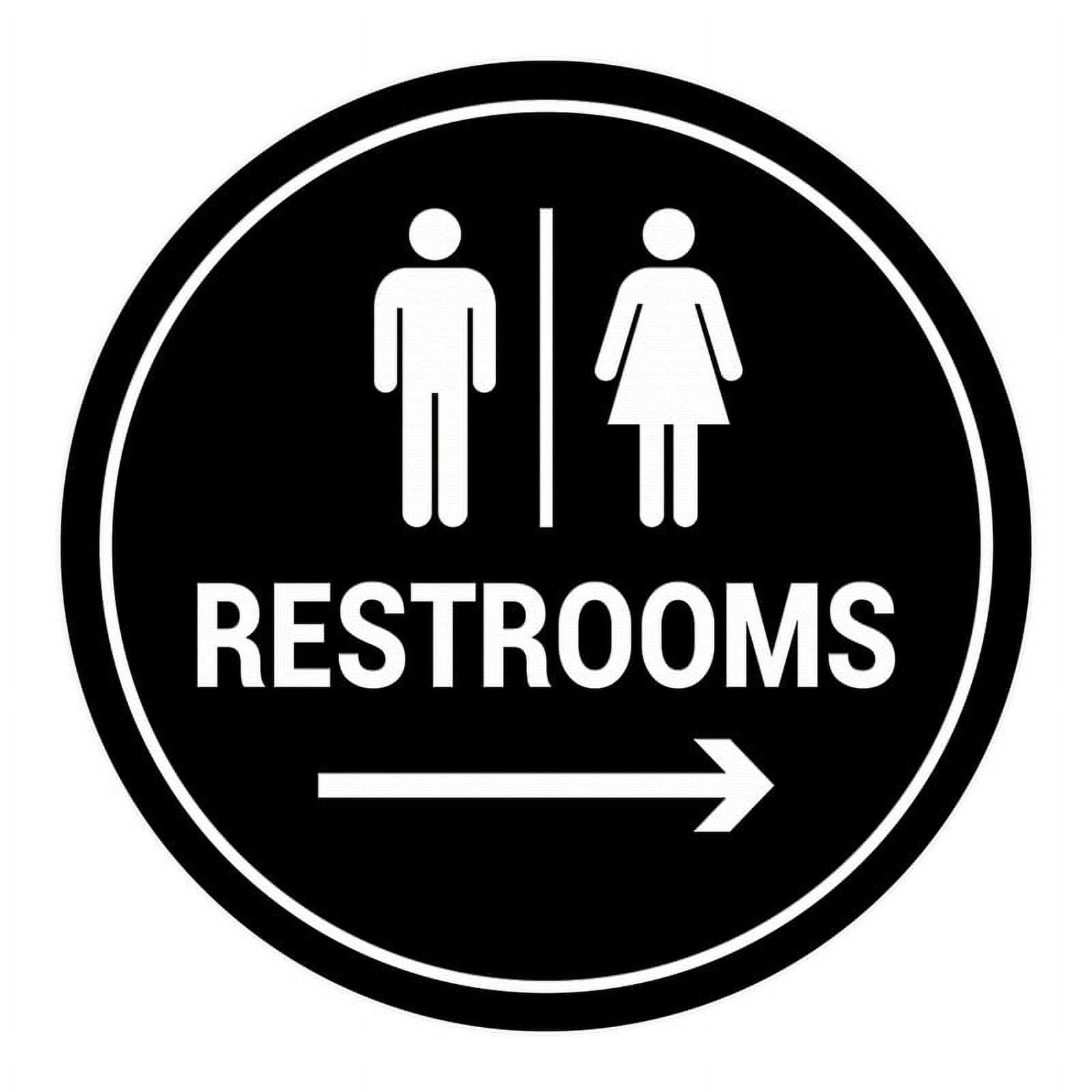 Signs Circle Restrooms Right Arrow Sign Size: 12 x 12 inch - Walmart.com