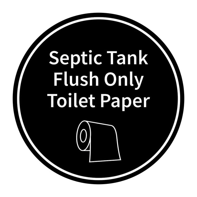 Signs Circle Septic Tank Flush Only Toilet Paper Wall or Door Sign Size ...