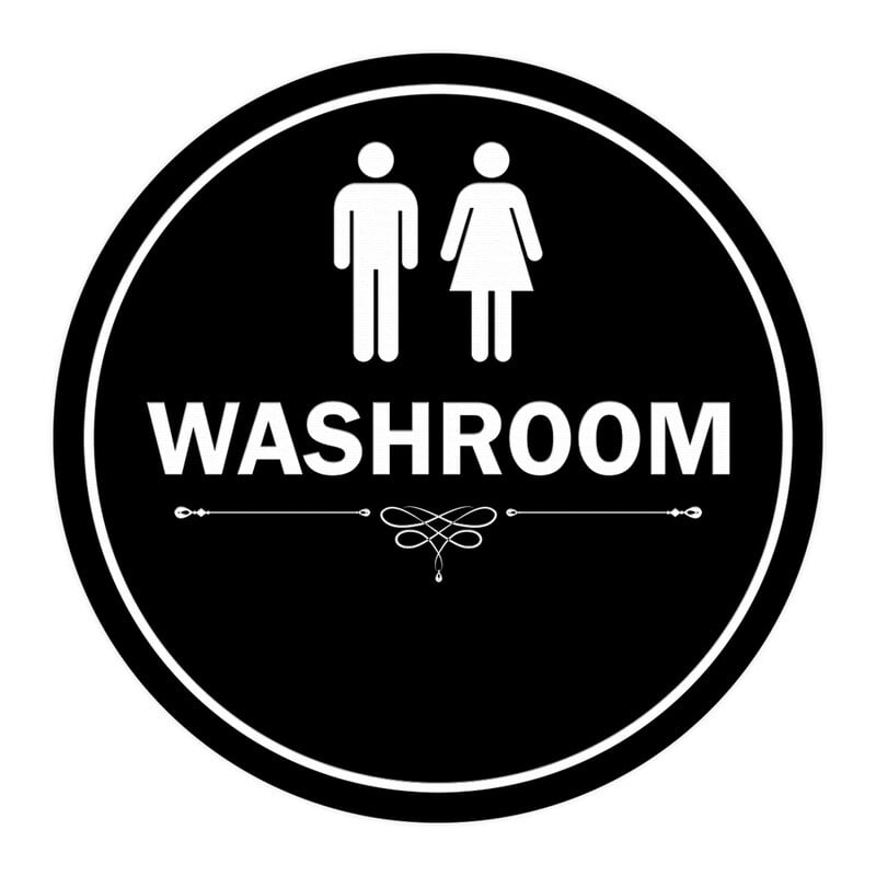 Signs Circle Washroom Sign Size: 12 x 12 inch - Walmart.com