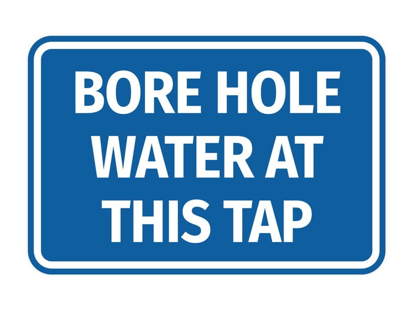 Signs Classic Framed Bore Hole Water At This Tap Door or Wall Sign Eco ...