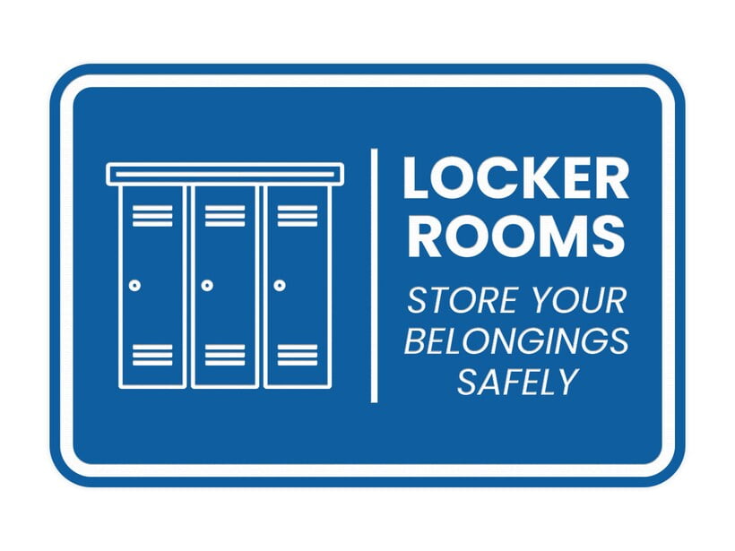 Signs Classic Framed Locker Rooms Store Your Belongings Safely Wall or ...