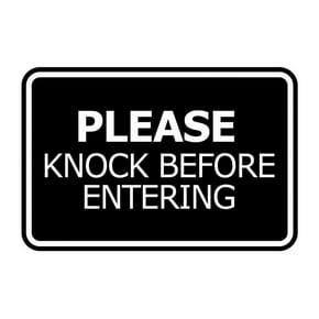 Please Knock Before Entering Sign