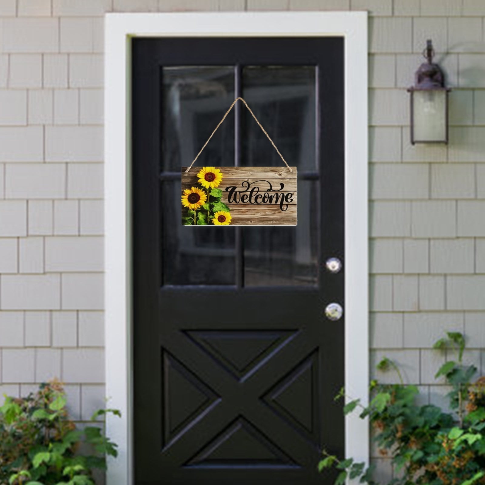 Signs For Outside Sunflower Welcome Banner Home Wooden Crafts Door Sign ...