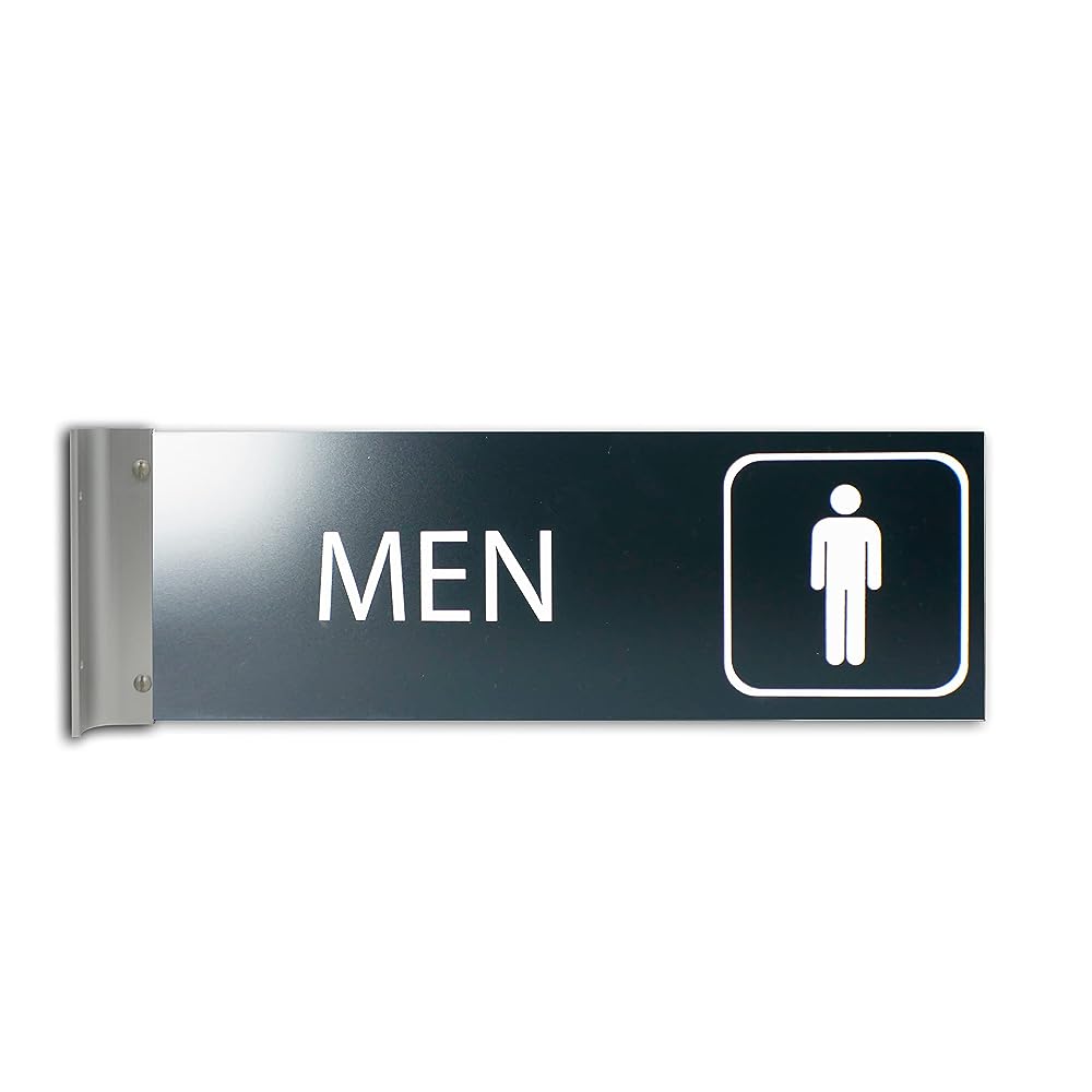 Signs - Men's Bathroom Corridor Sign 4x12 inches Double Sided ...