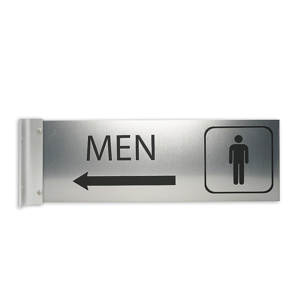 Signs - Men's Restroom Corridor Sign 4x12 inches Left Arrow Double ...