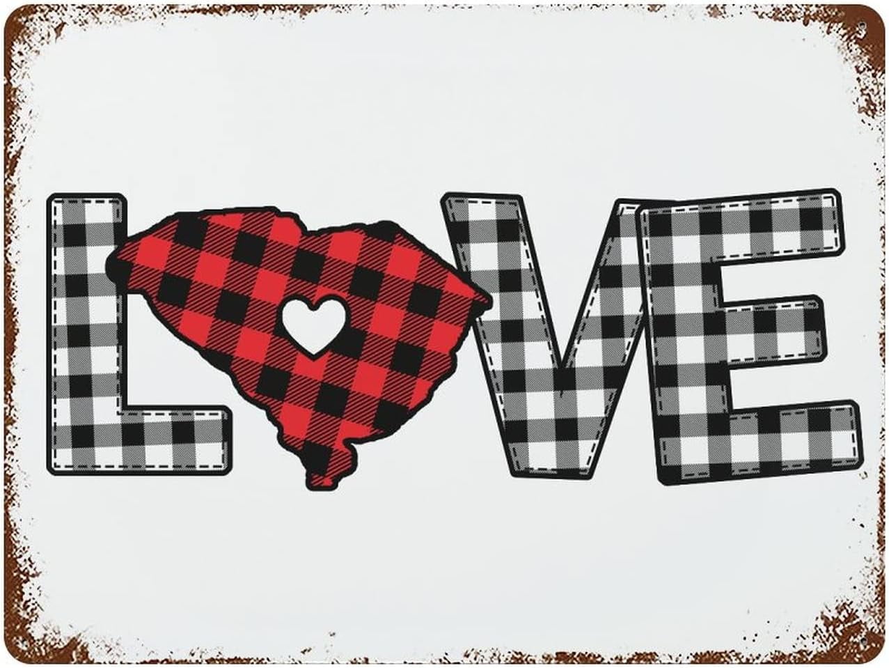 Signs Outdoor Valentine's Day US States Love South Carolina Tin Signs ...
