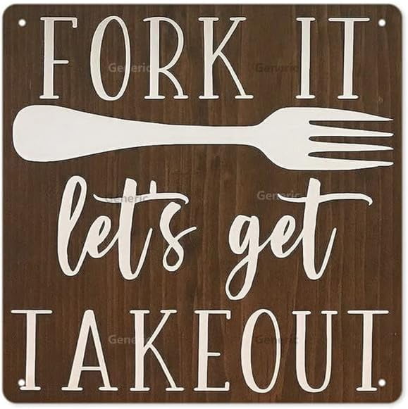 Signs Plaques Funny Fork it Lets get Takeout Kitchen Sign Modern ...