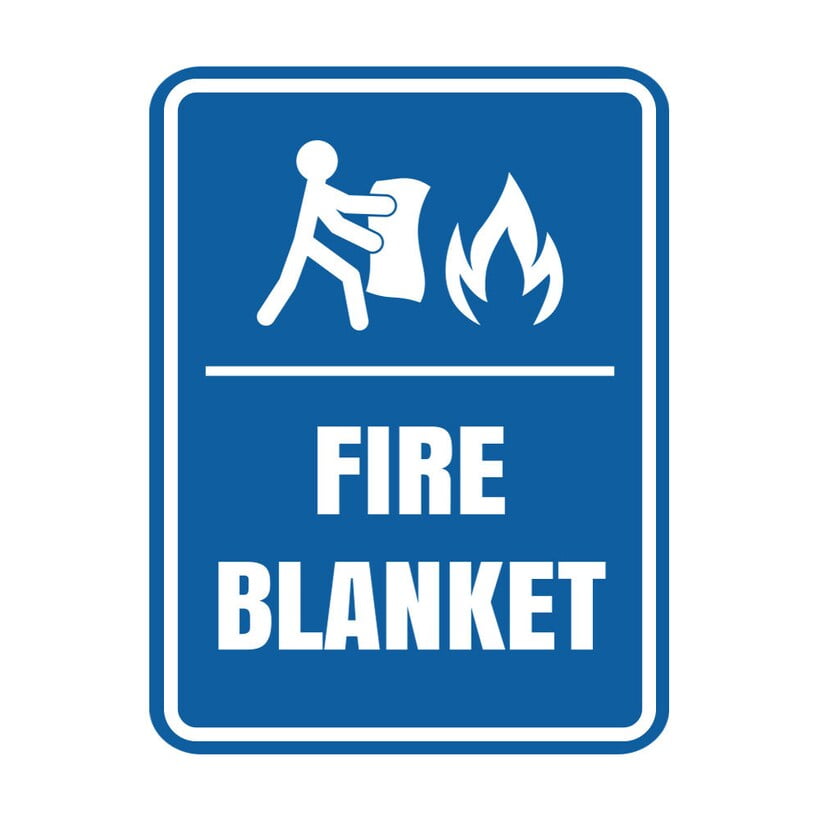 Signs Portrait Round Fire Blanket Door or Wall Sign Easy Installation ...