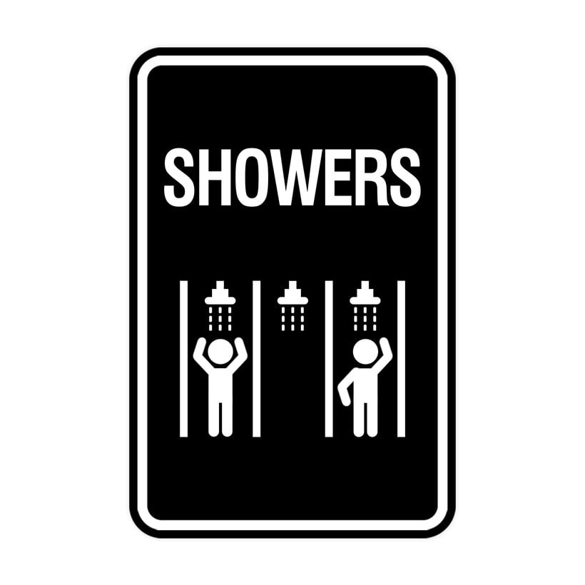 Signs Portrait Round Showers (Multiple) Wall or Door Sign SIZE: 12" x ...