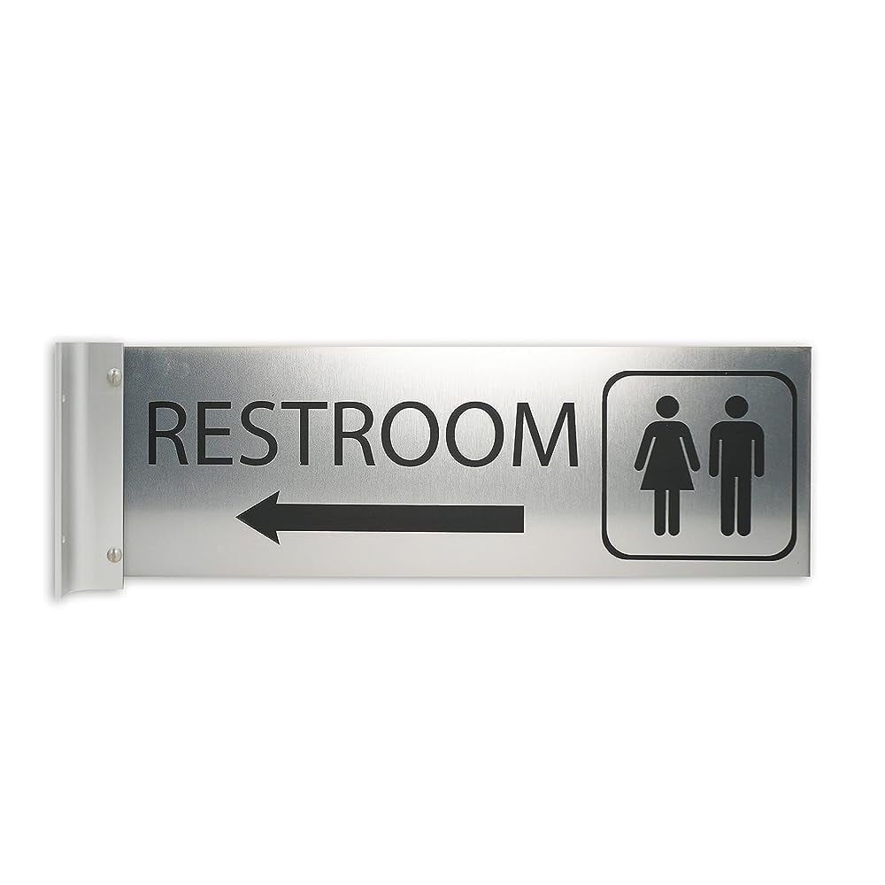 Signs - Restroom Corridor Sign 4x12 inches Left Arrow Double Sided ...