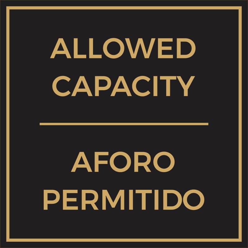 Signs Square Allowed Capacity Door or Wall Sign | Spanish Bilingual ...