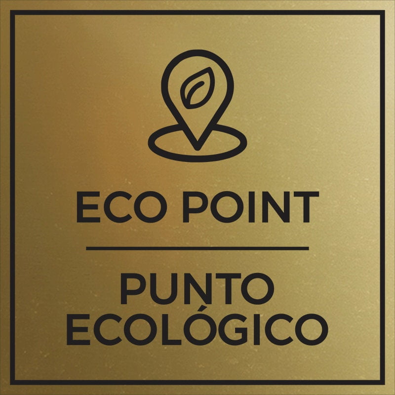 Signs Square Eco Point Wall or Door Sign | Spanish Bilingual Business ...
