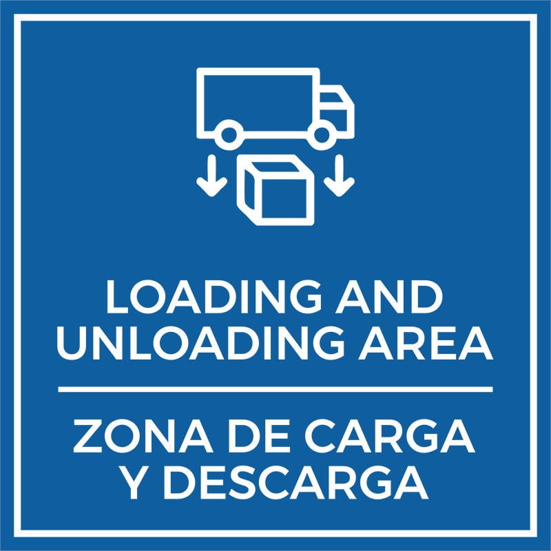 Signs Square Loading and Unloading Area Wall or Door Sign | Spanish ...