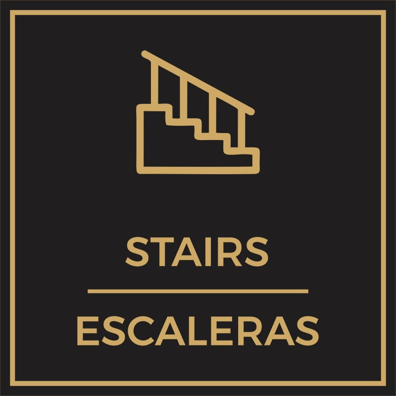 Signs Square Stairs Wall or Door Sign | Spanish Bilingual Business and ...