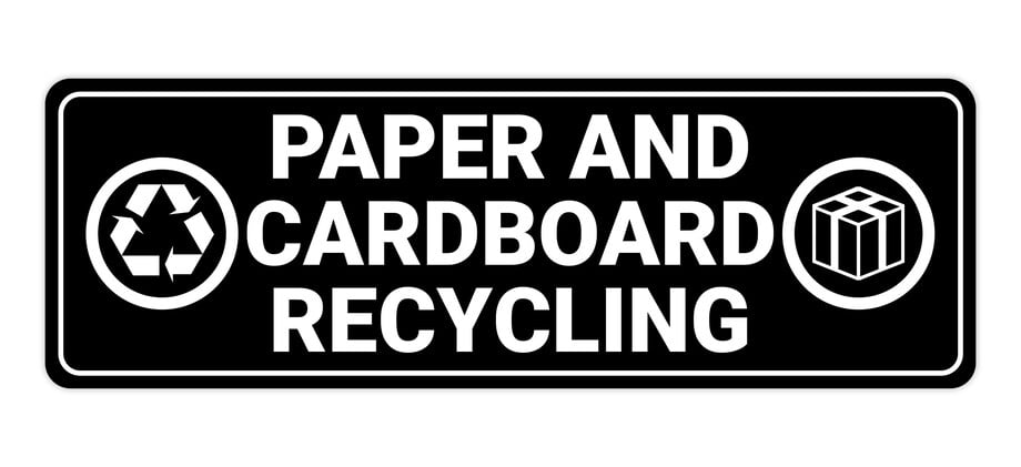 Signs Standard Paper and Cardboard Recycling Wall or Door Sign Size: 4 ...