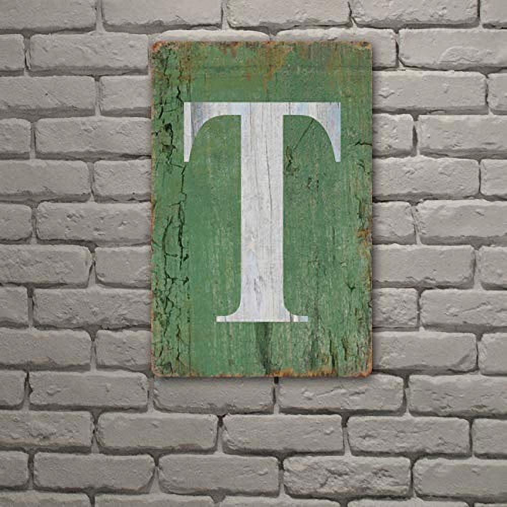 Signs Vintage tin Sign Letter T,Hanging Wall 26 Letters Metal Alphabet ...