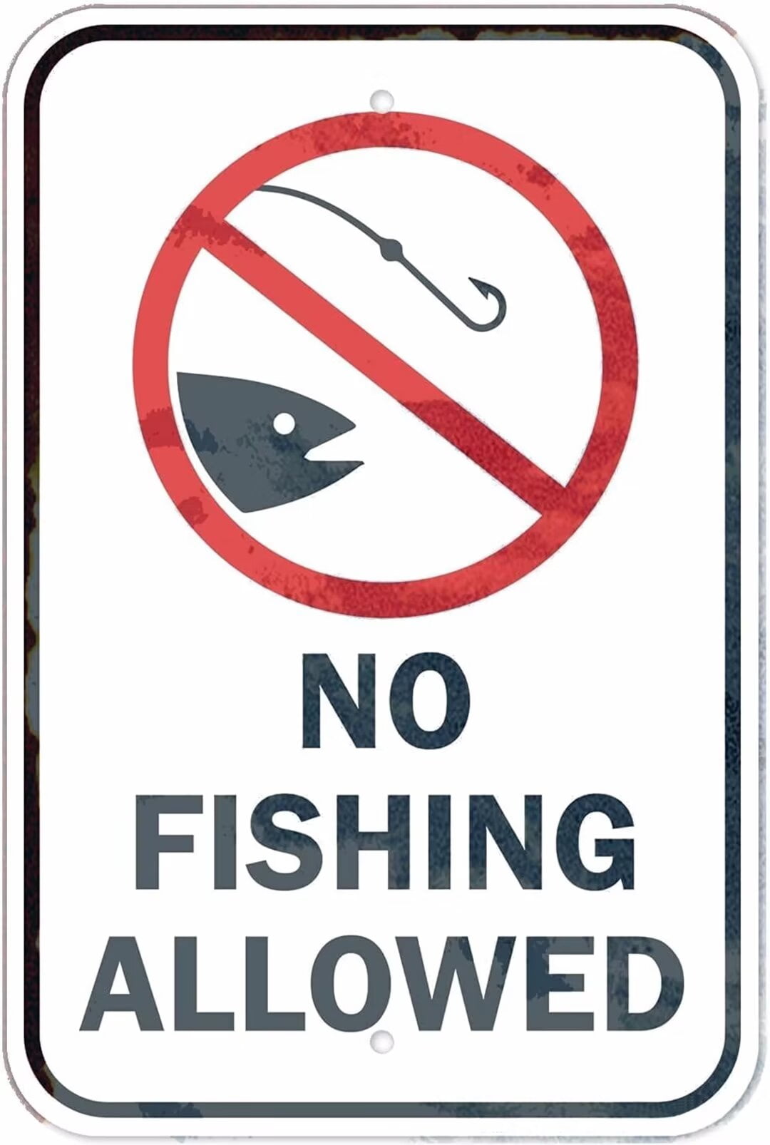 Signs for Home Decor 2 Pack No Fishing Allowed Sign Metal Sign 12"x8 ...