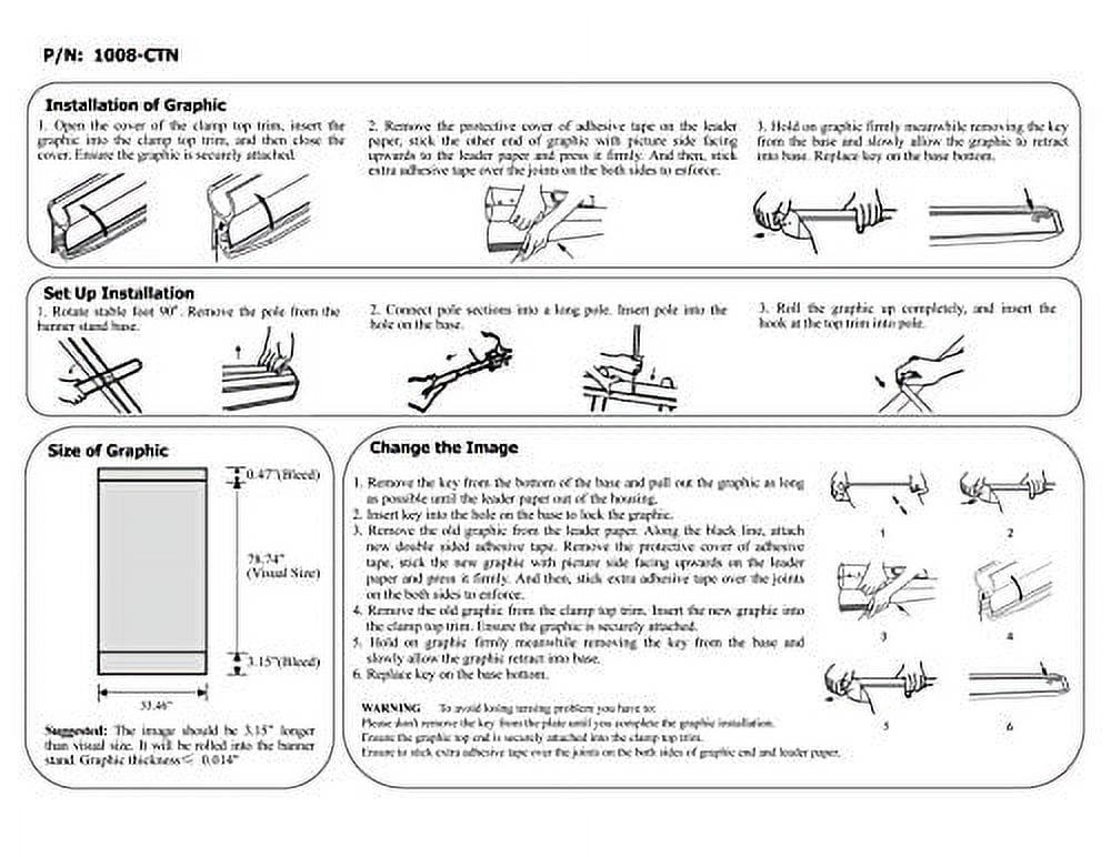 Signworld 33" Retractable Roll up Stands + Vinyl Print - Walmart.com