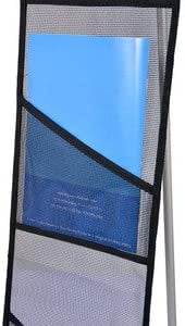 Signworld 4-Pocket Mesh Floor Standing Portable Literature Rack Display ...