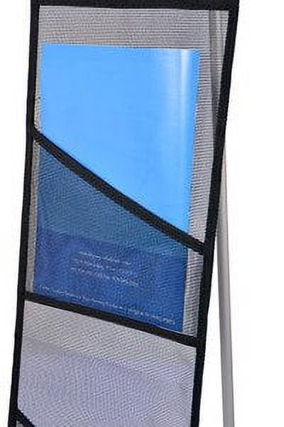 Signworld 4-Pocket Mesh Floor Standing Portable Literature Rack Display ...