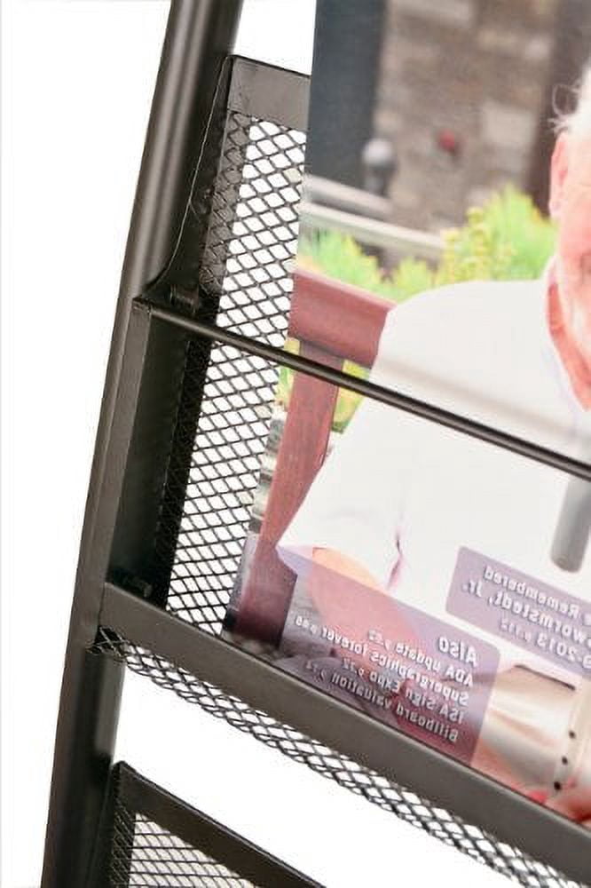 Signworld Mobile Literature Magazine Rack Brochure Holder 4 shelf ...
