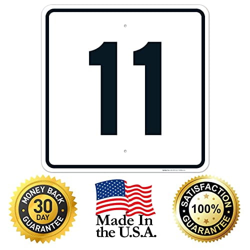 Sigo Sign, Parking Lot Number 11 Sign, 24x24 Inches, 55 mil Thick HDPE ...