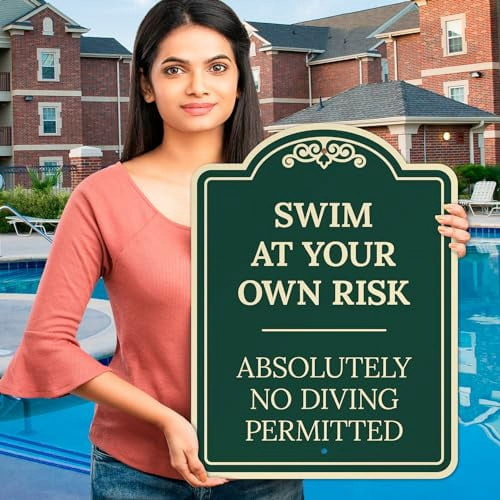 Sigo Signs Absolutely No Diving Permitted Swim at Your Own Risk Sign ...