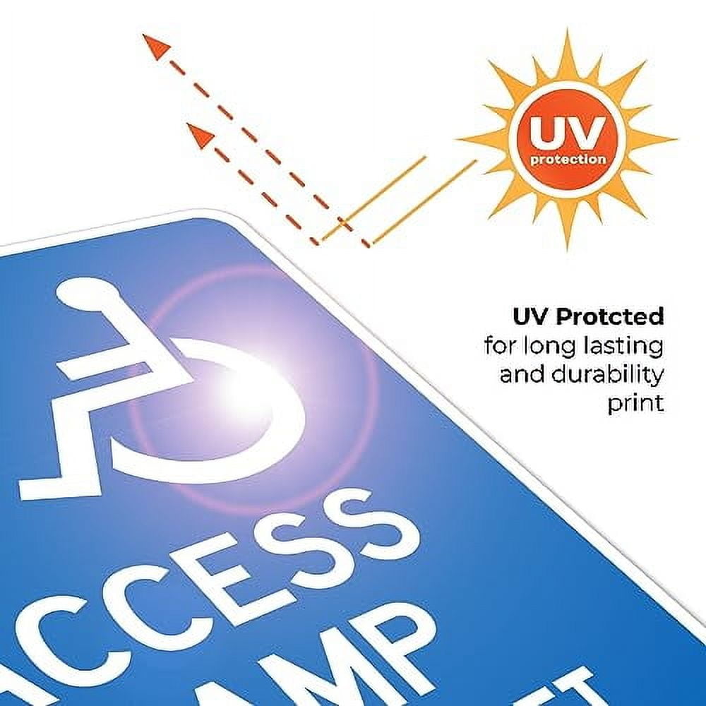 Sigo Signs, Access Ramp to The Left Sign, 24x30 Inches, Rust Free .063 ...